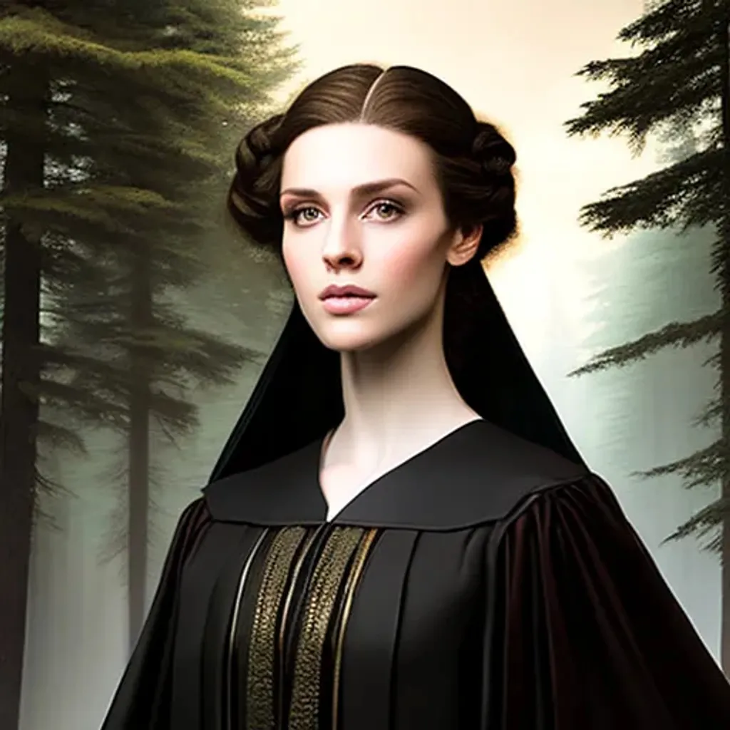 a girl wearing black robes, digital painting, soft l... | OpenArt