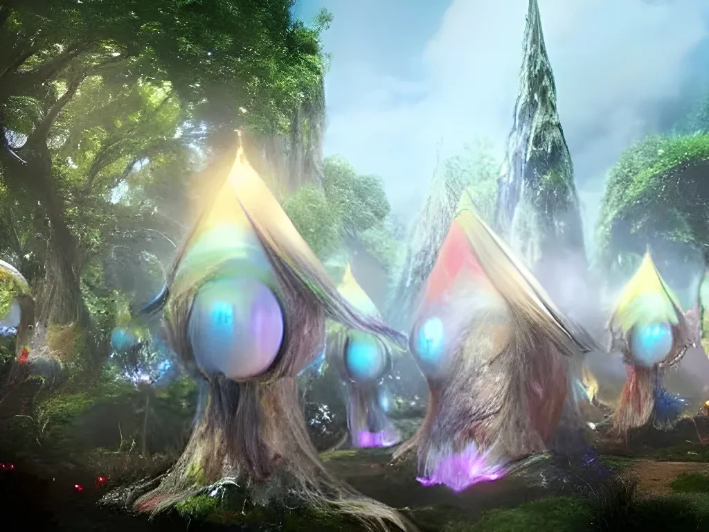 beautiful immersive colorful wisps and fairies in a... | OpenArt
