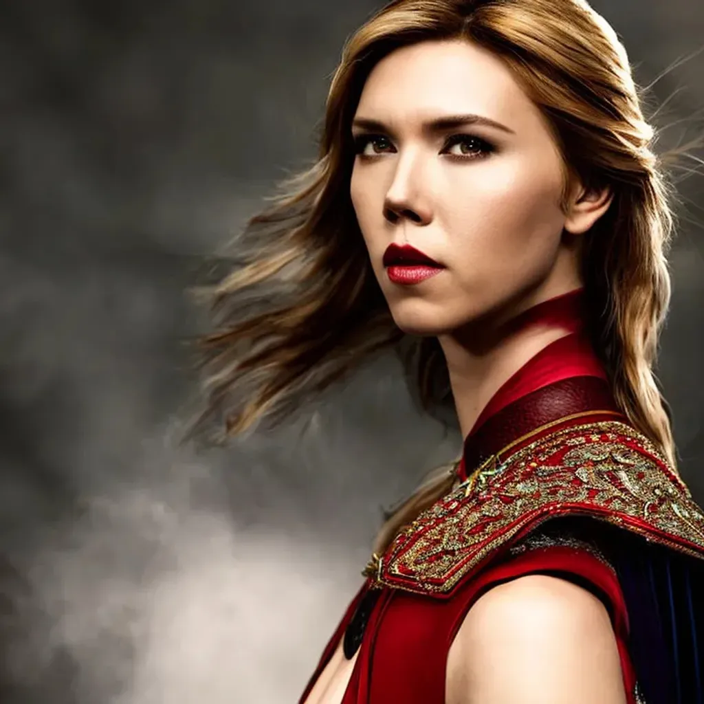 Scarlett Johansson portrait photo of a asia old war... | OpenArt
