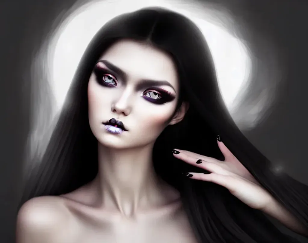 Portrait of an ethereal gothic beautiful eurasian wo... | OpenArt