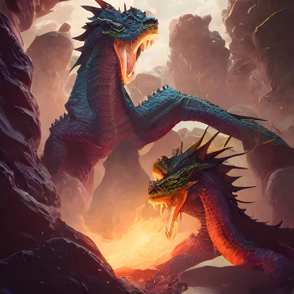 Three heads dragon spouting fire, intricate drawing,... | OpenArt