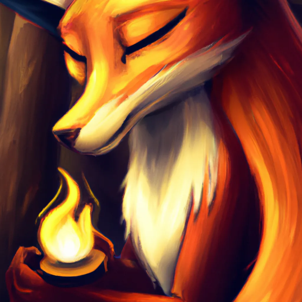 close-up shot on a cute orange humanoid female anth... | OpenArt