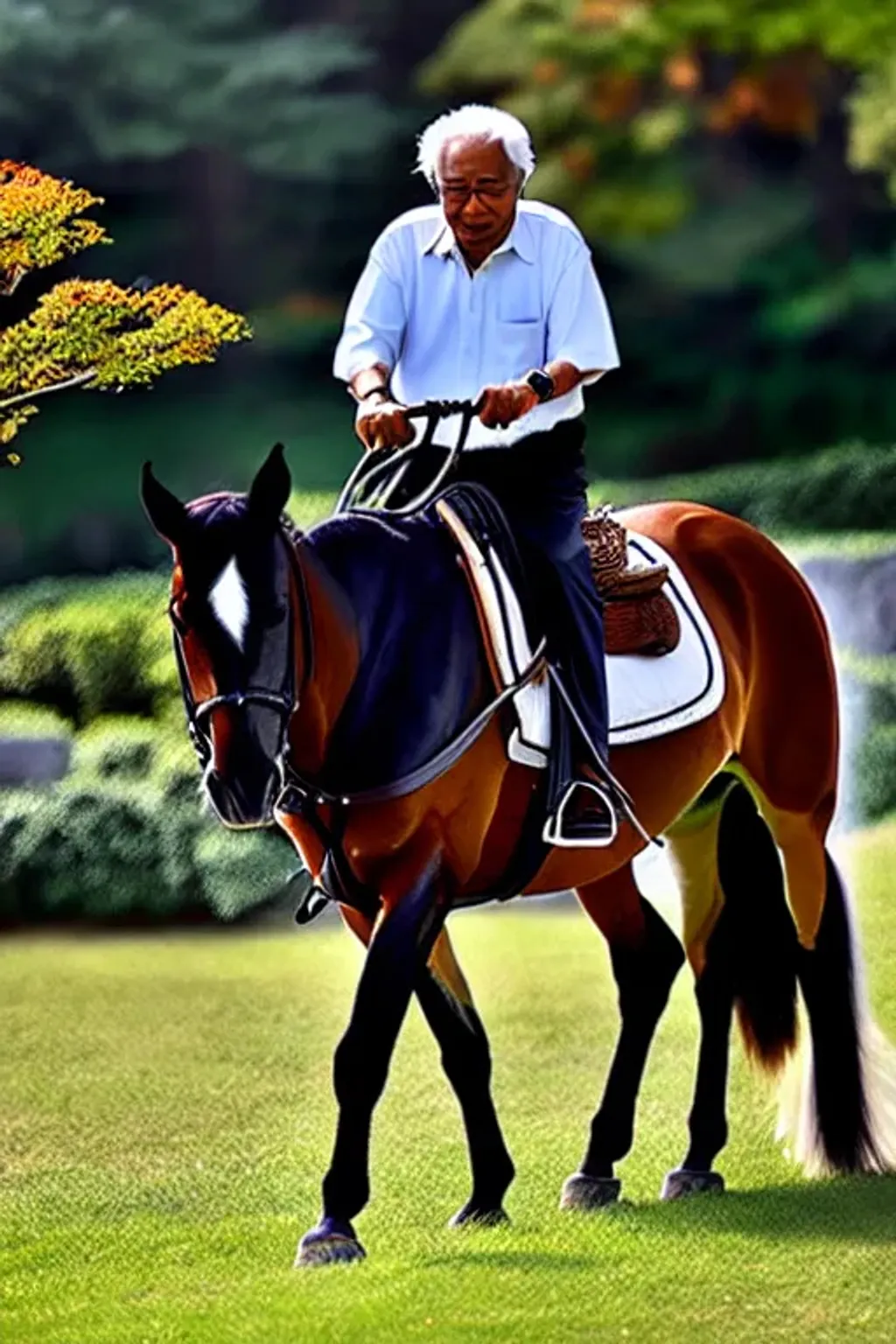 old man riding animal, anime | OpenArt