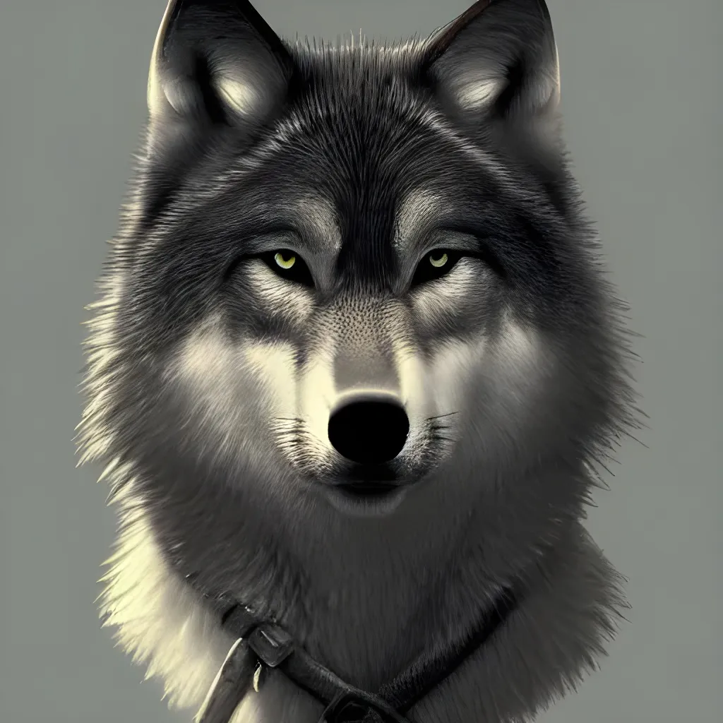 wolf, cute, highly detailed features, matte painti... | OpenArt