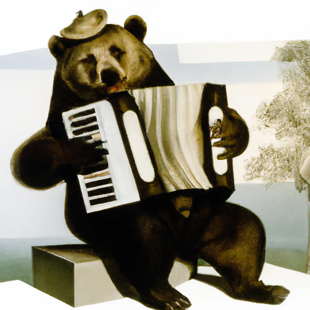 Bear Playing an Accordion, by Salvador Dali | OpenArt