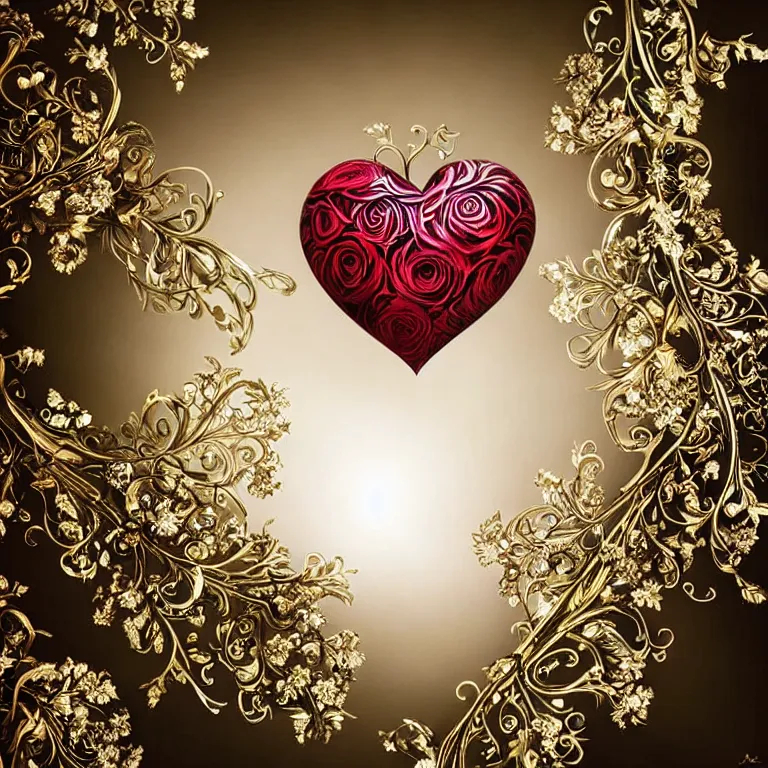 beautiful single heart, digital art, highly detailed... | OpenArt