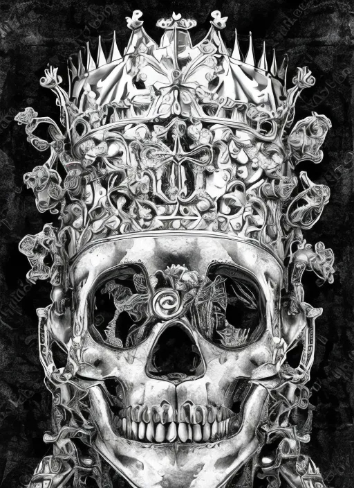 Portrait of king arthur skull faced knight cyborg wi... | OpenArt