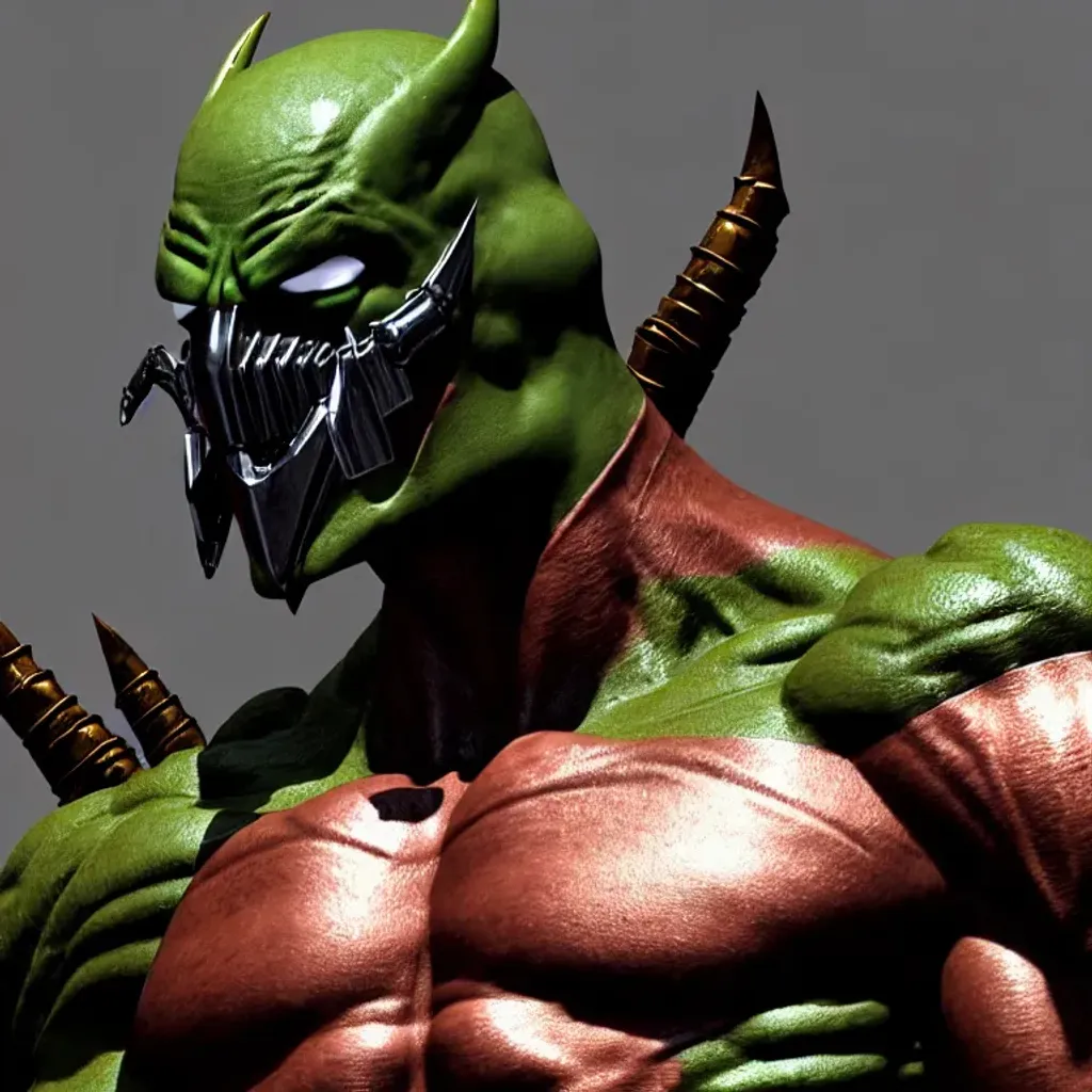 a close up, Hawkman combined with Bane and Green Gob... | OpenArt