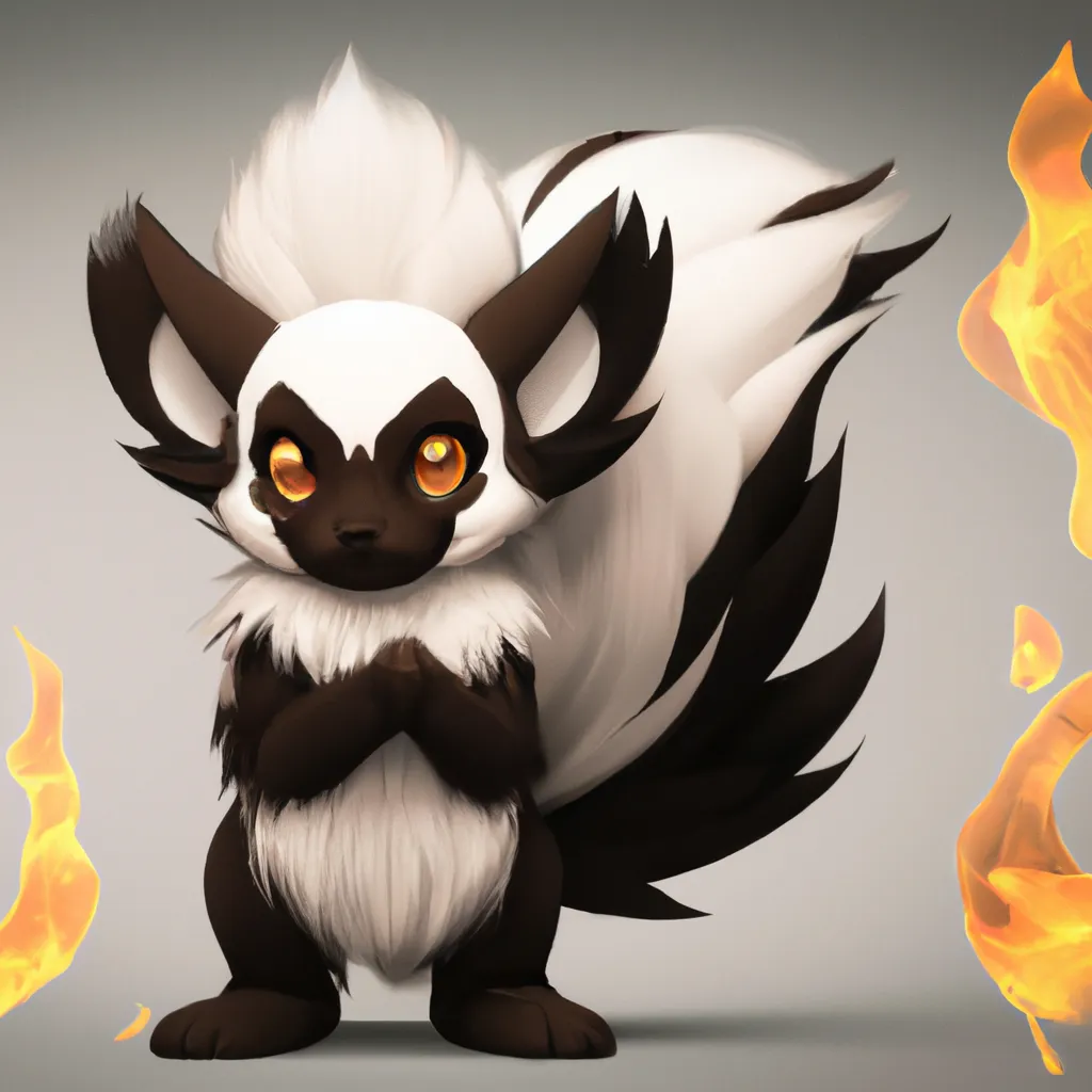 skunk pokemon, spotted skunk, fire and ghost type po... | OpenArt