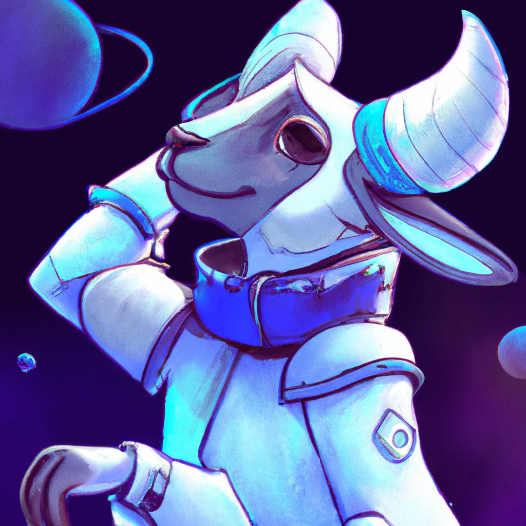 Goat space explorer anthro, furry digital art | OpenArt
