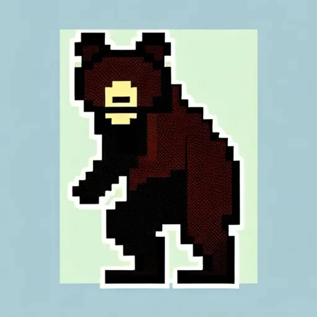 full body illustration. pixel art, bear, centered, s... | OpenArt