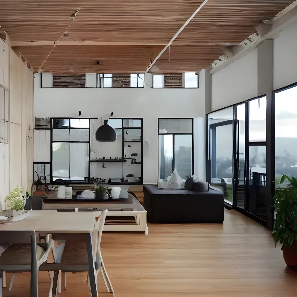 interior design, open plan, kitchen and living room,... | OpenArt