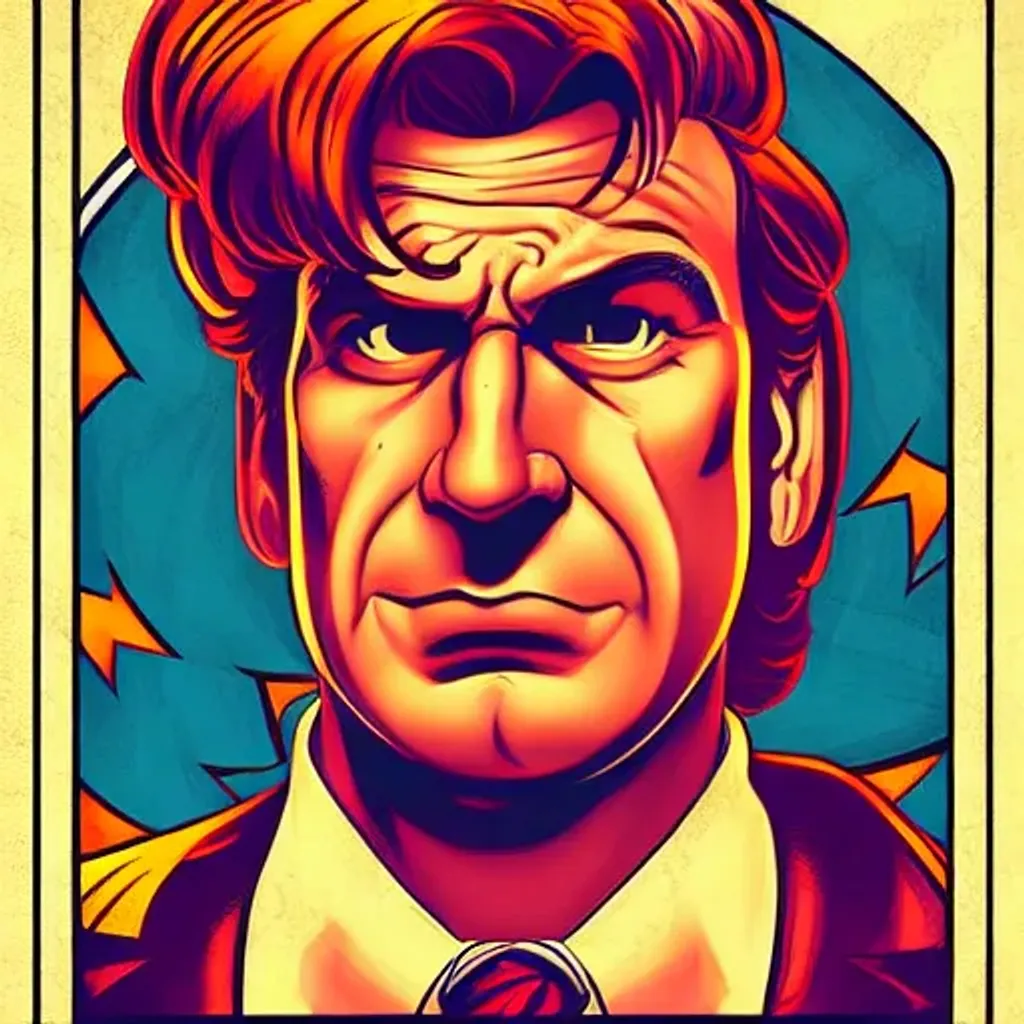 Prompt: Retro comic style artwork, highly detailed Saul Goodman, comic ...