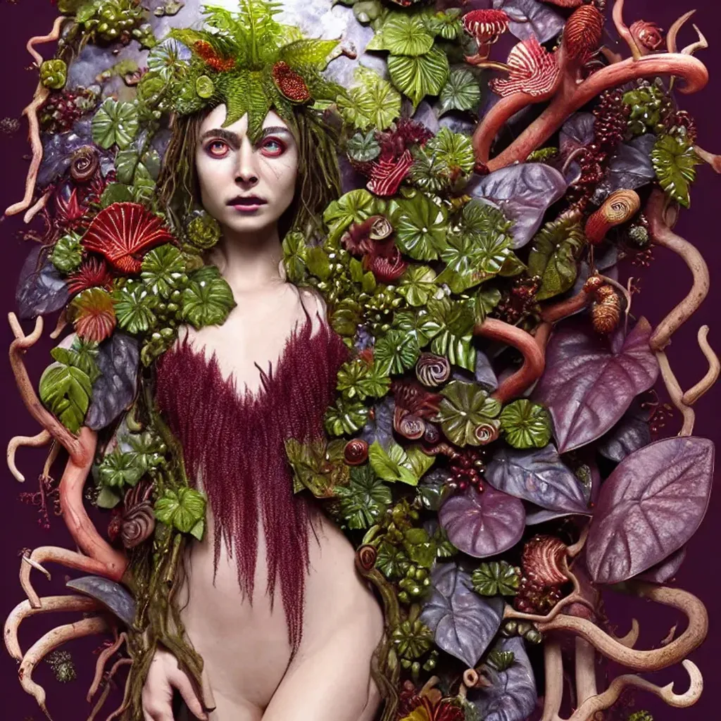 wreathed fox shapeshifter humanoid carnivorous-plant... | OpenArt