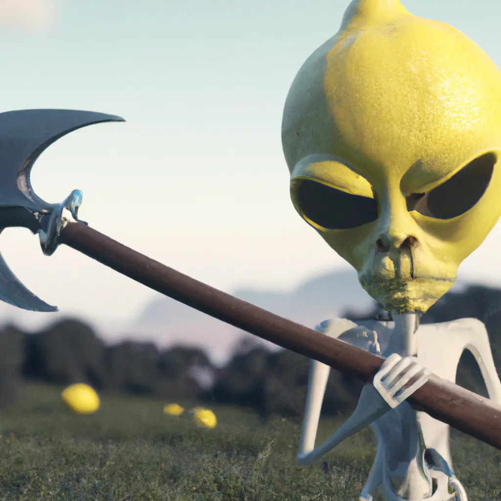 A lemon grim reaper with a lemon skull face and a sc... | OpenArt