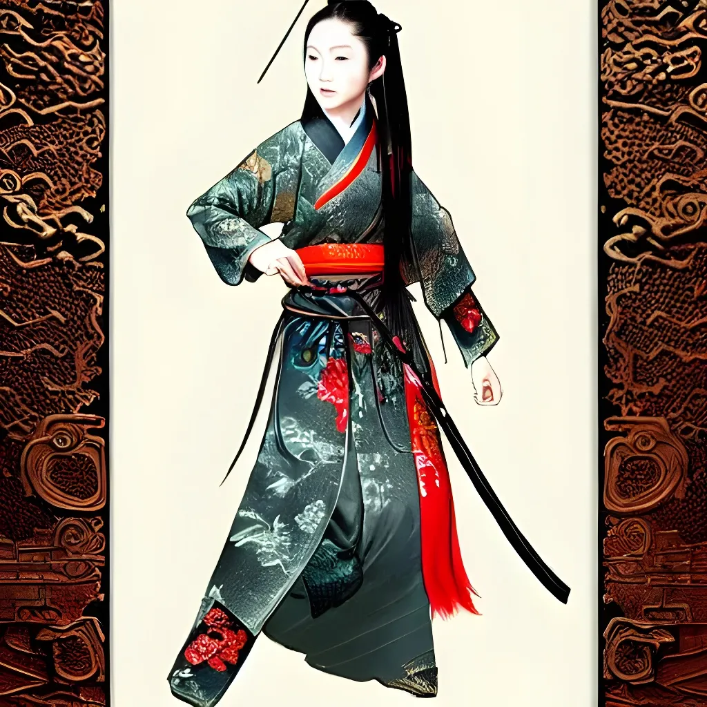 An epic fantasy wuxia illustration portrait of a bea... | OpenArt