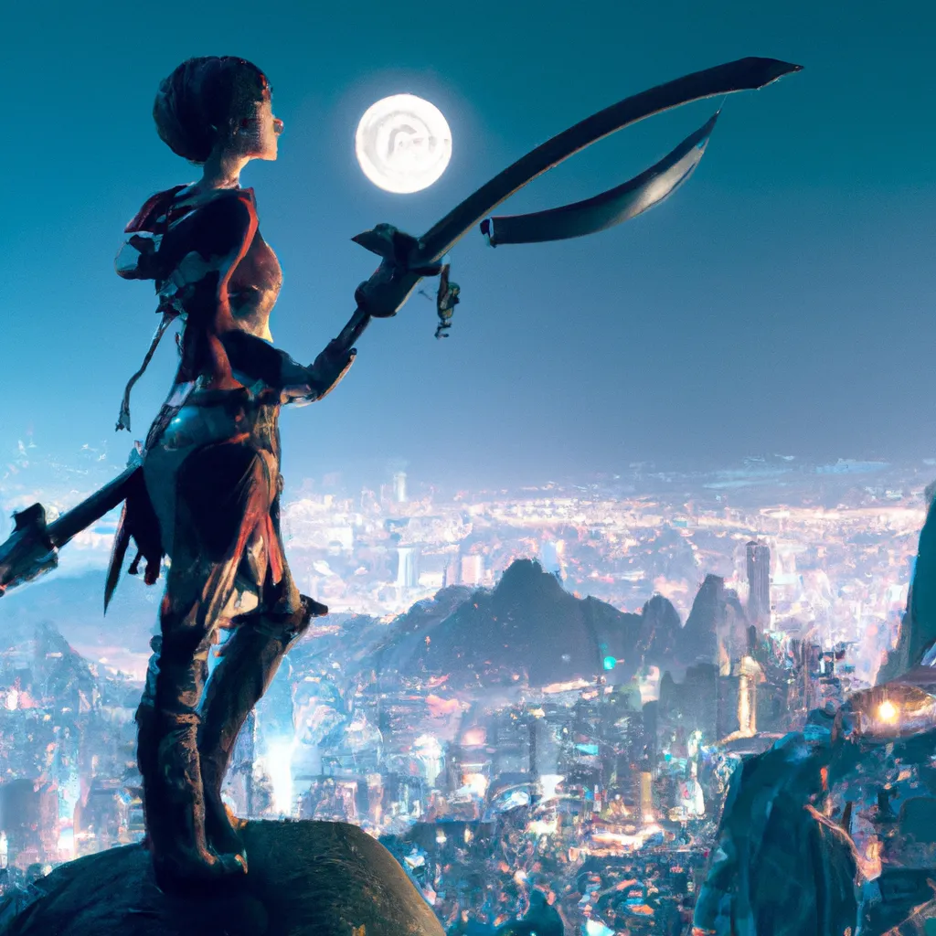 Destiny 2 Female Hunter holding arc staff, unreal en... | OpenArt