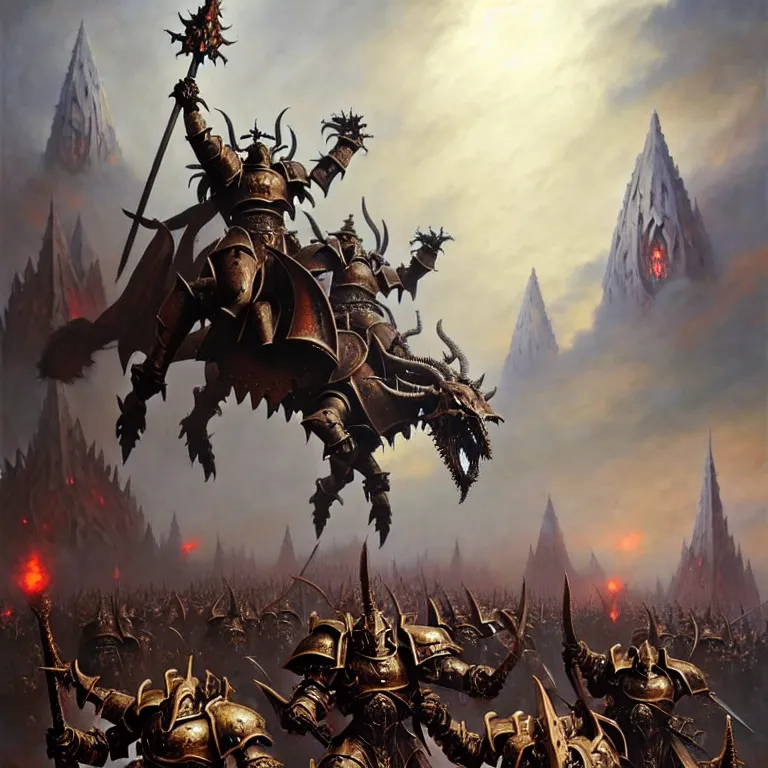 Powerful tall heavy armored demons marching forward... | OpenArt