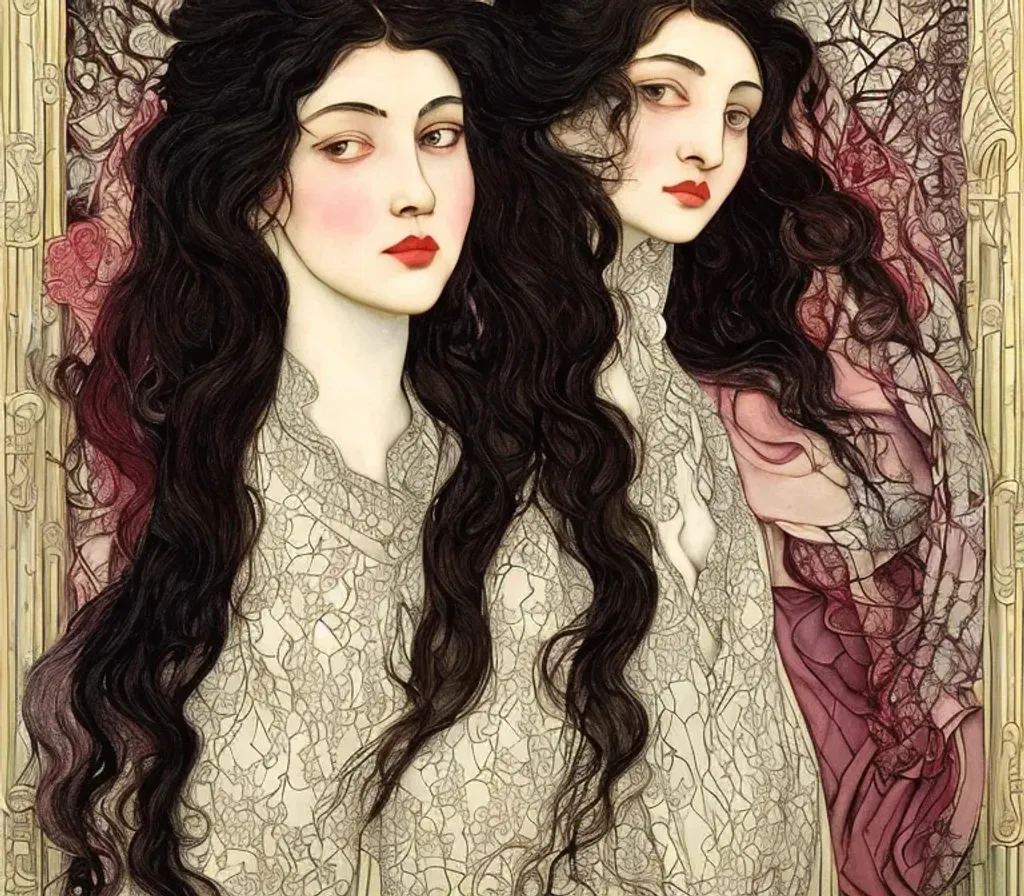 art nouveau oil painting by mucha Leonardo DaVinci a... | OpenArt