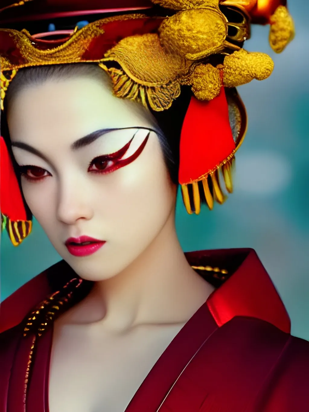 a portrait of a woman, full body, japanese geisha, c... | OpenArt