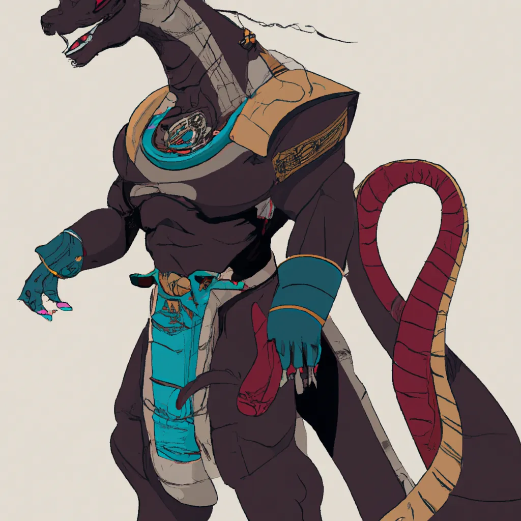 massive anthropomorphic komodo dragon demon warrior... | OpenArt
