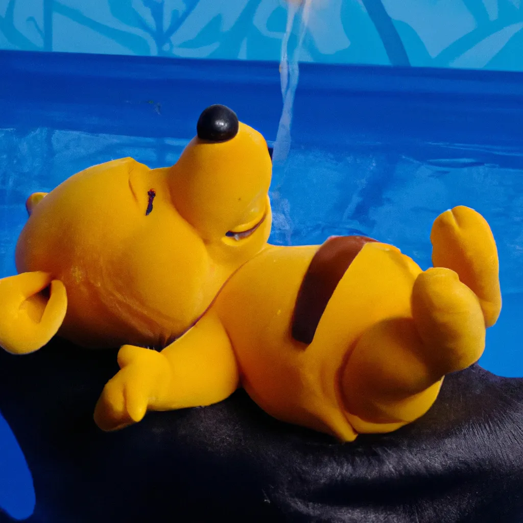 Winnie the Pooh sleeping in a swimming pool, Realist... | OpenArt