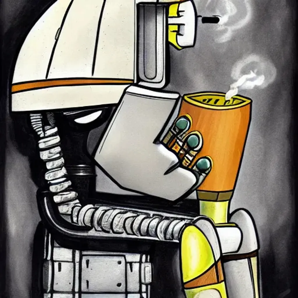 Dumb Robot Smoking a Cigar. Post-Modernism. by Izzy... | OpenArt
