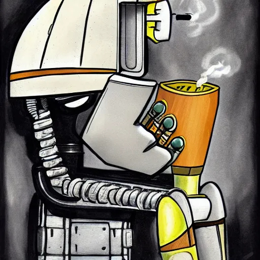 Dumb Robot Smoking a Cigar. Post-Modernism. by Izzy... | OpenArt
