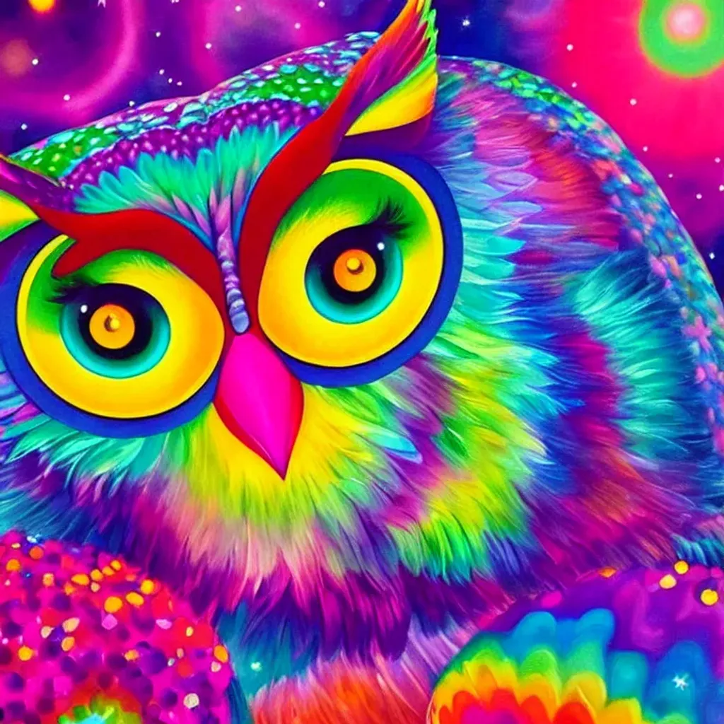 Owl By Lisa Frank Painting OpenArt Owl By Lisa Frank Painting OpenArt