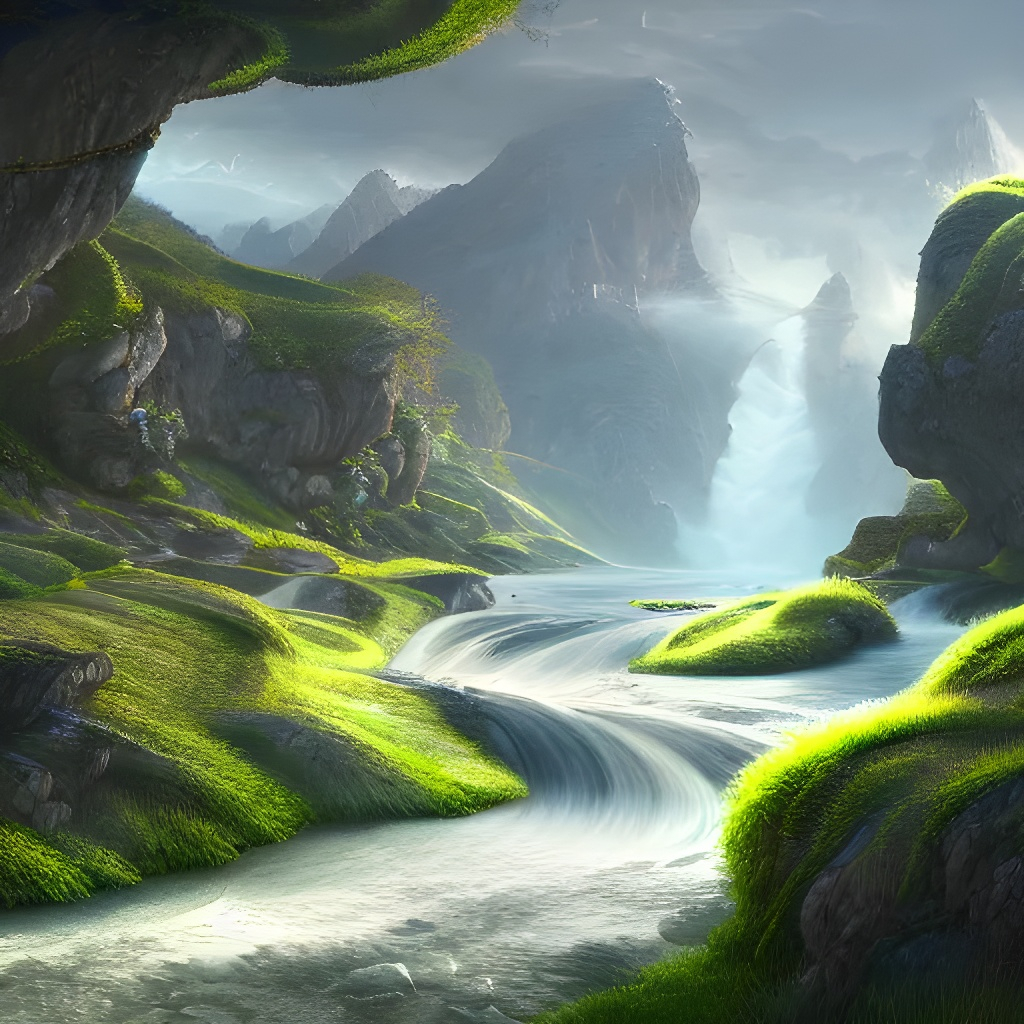 beautiful flowing landscape, highly detailed feature... | OpenArt