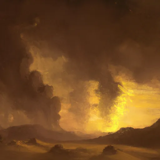 An epic painting of an aggressive sand storm in an I... | OpenArt