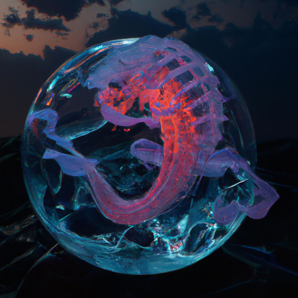 Humongous Jellyfish as a Dragon on a crystal planet,...