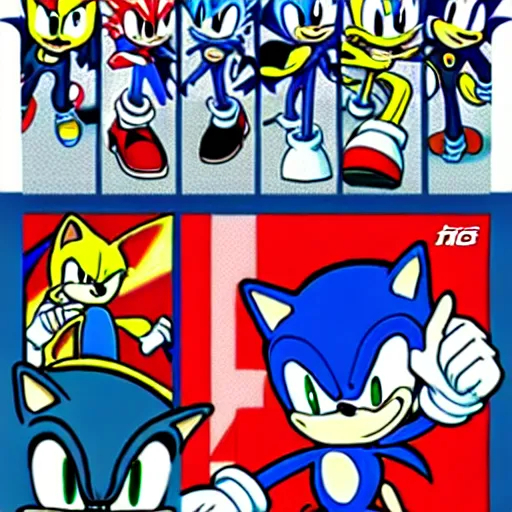 Sonic in the style of sonic the comics, HD QUALITY, 4k | OpenArt