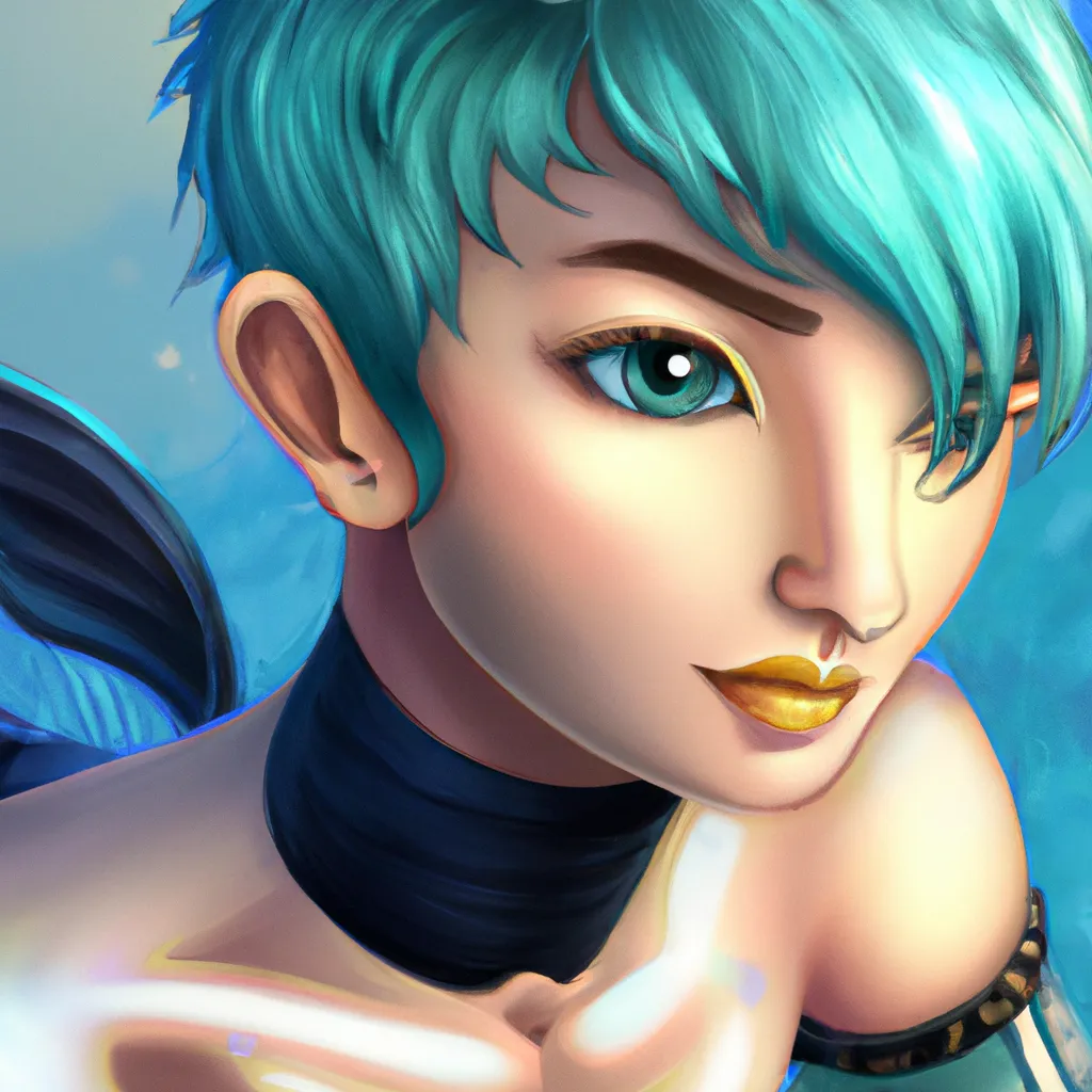 Detailed illustration, Light blue skin mermaid, boyi... | OpenArt