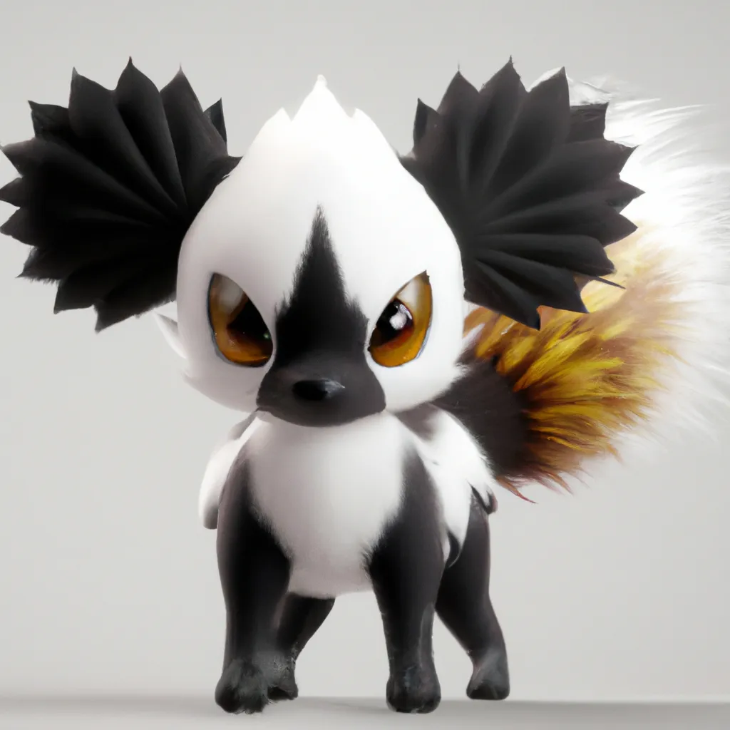 skunk pokemon, spotted skunk, fire and ghost type po...