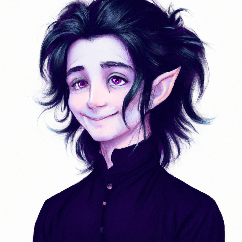 bright boy portrait, very fluffy chin-length black l... | OpenArt