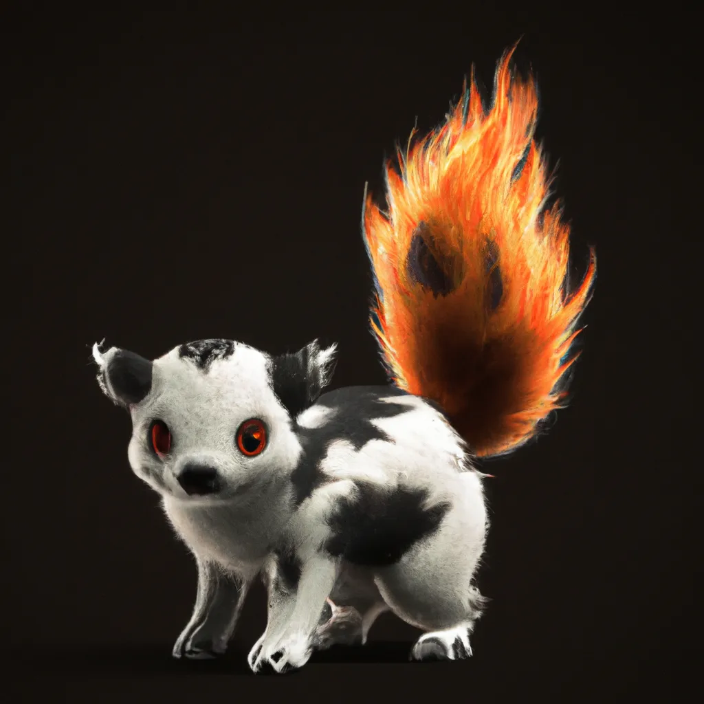 skunk pokemon, spotted skunk, fire and ghost type po... | OpenArt
