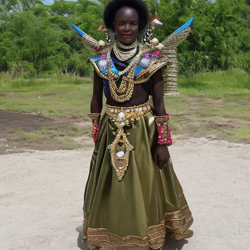 Beautiful Haitian princess in ornate armor | OpenArt