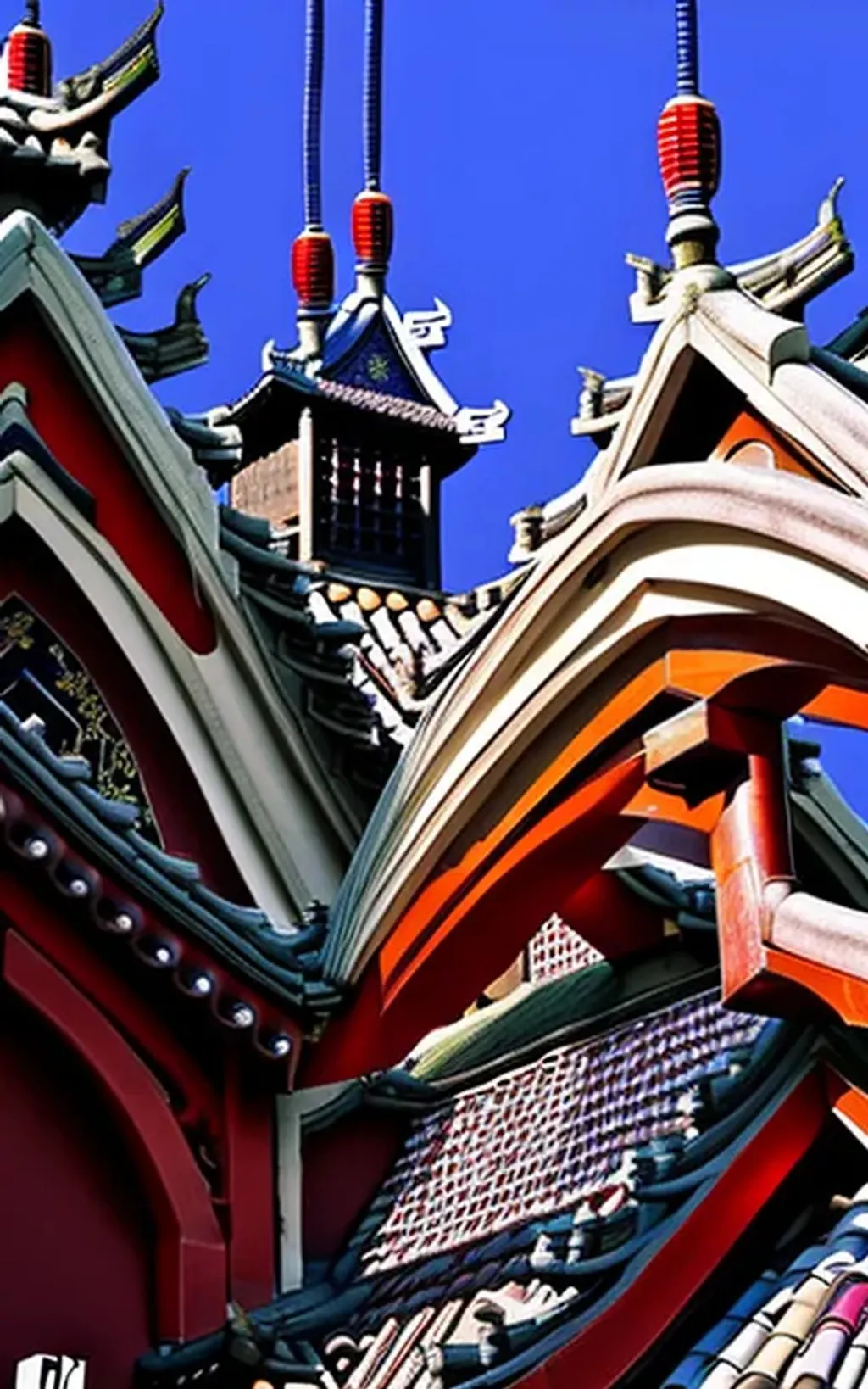 A blend of Gothic and Chinese architecture, tiled ro... | OpenArt