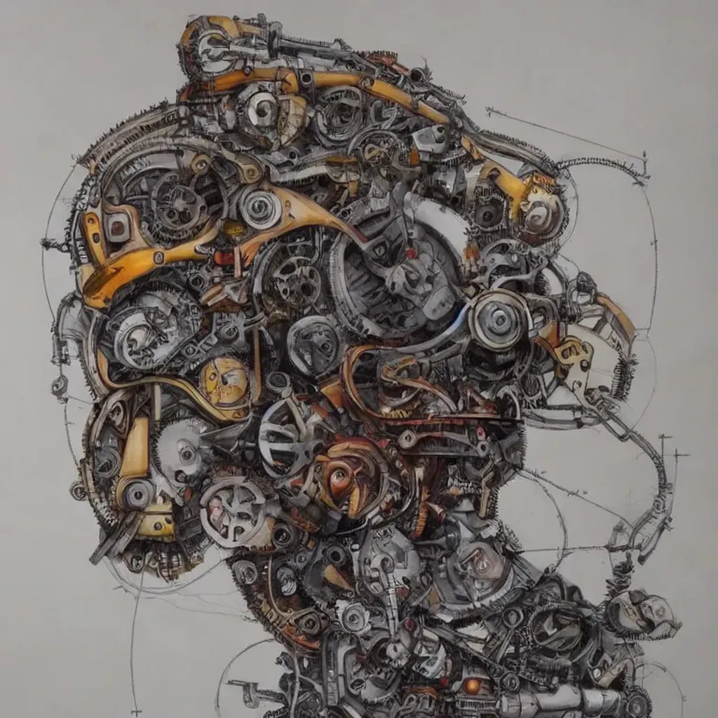 complicated mechanical Apparates drawing, hyperreali... | OpenArt