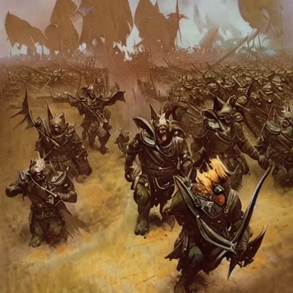 Troll heavy infantry marching to war, Hobbit Lord of... | OpenArt