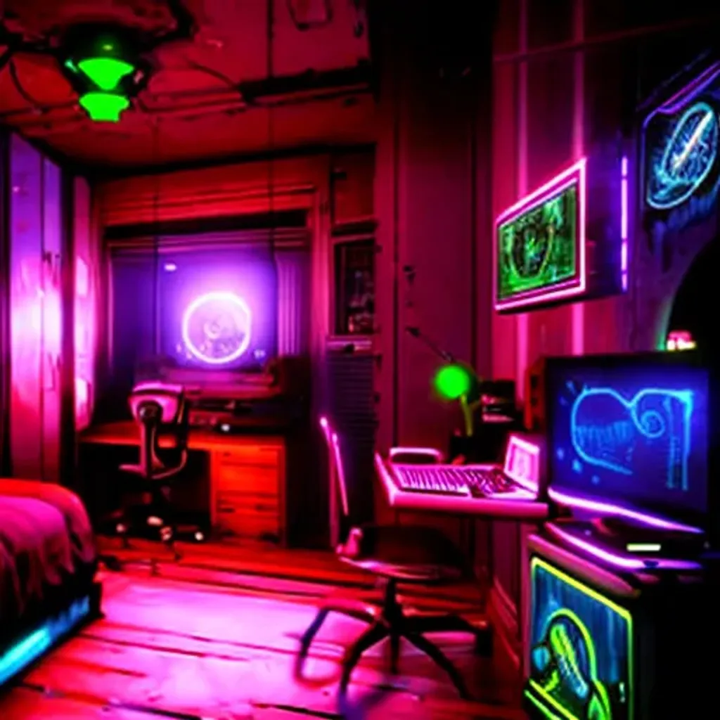 bioshock's rapture in neons in a fort frolic, bedroo... | OpenArt