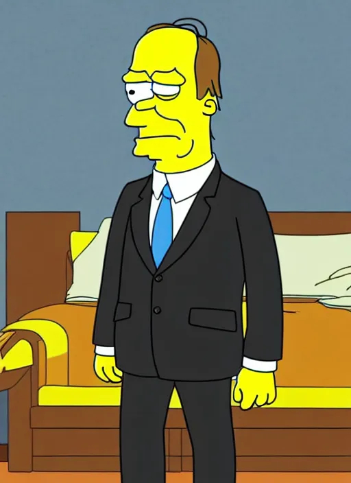 Saul Goodman as a character from The Simpsons | OpenArt