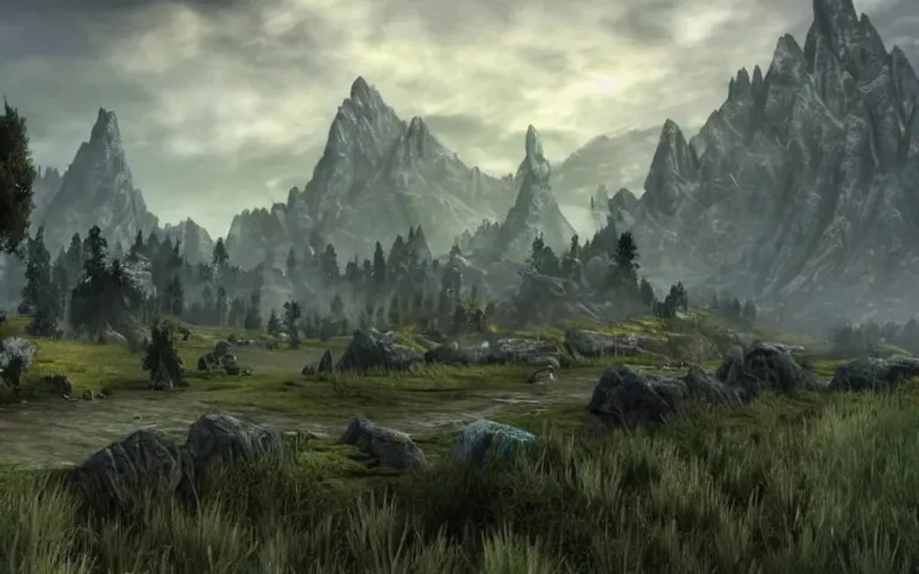 landscape, video games, elder scrolls, skyrim, white... | OpenArt