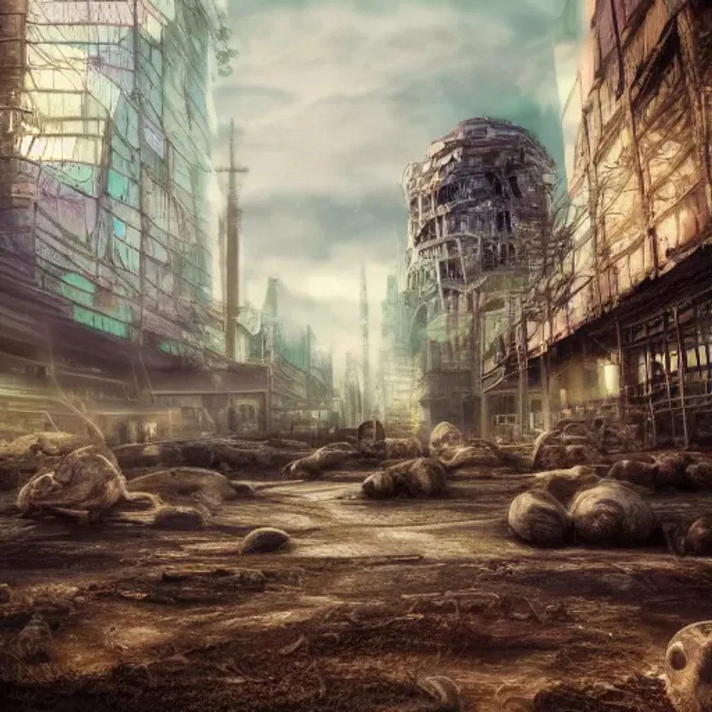 wasteland, highly detailed, city, overgrowth, cinema... | OpenArt