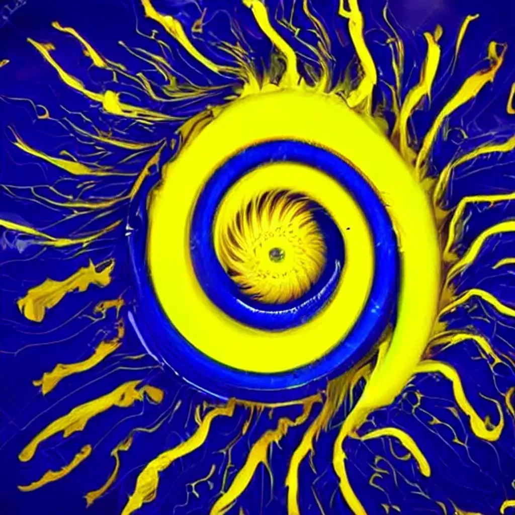 yellow abstract cyclone of life. (blue fire) | OpenArt