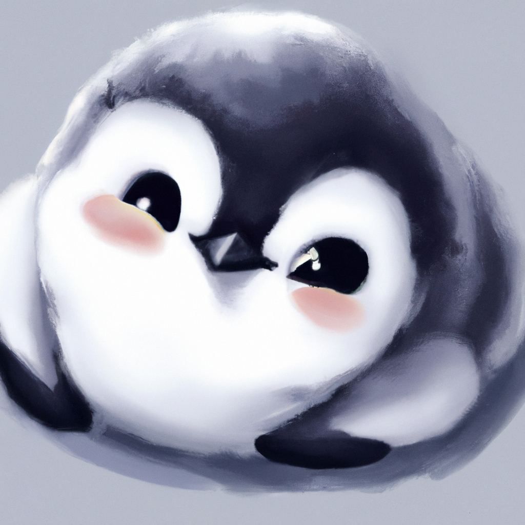 fluffy chibi baby penguin, digital art | OpenArt