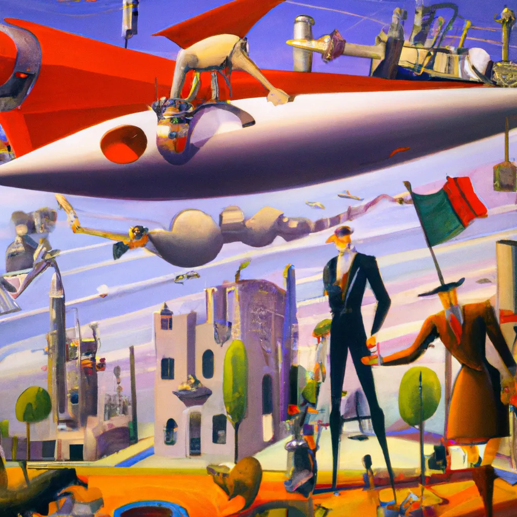 It's raining men hallelujah, painting by René Magrit... | OpenArt