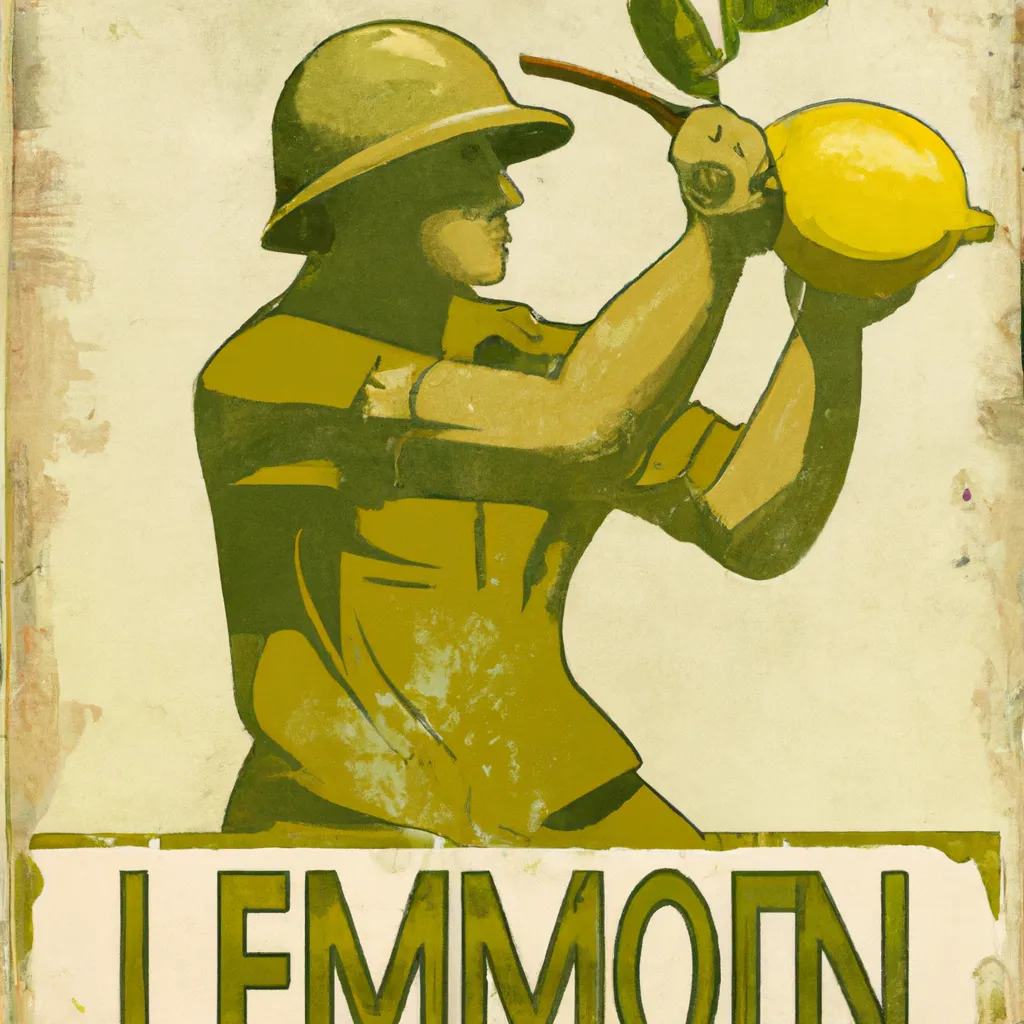 lemon fighting soilder WW2 style propaganda | OpenArt