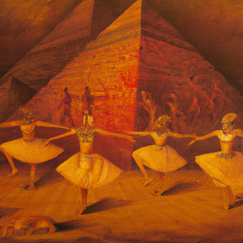 detailed painting of ballerinas dancing in the pyram... | OpenArt